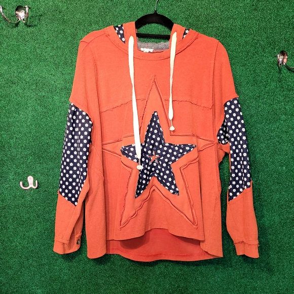 POL | Tops | 70 Nwot Pol Star Hoodie With Floral Accents | Poshmark